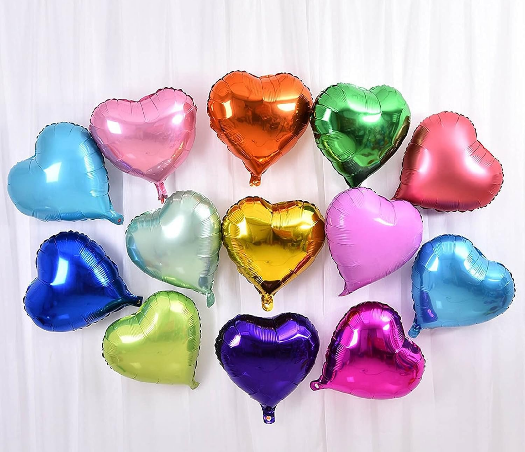 One 18 inch Long Floating Mylar Heart Balloons – Balloons by "The Box"